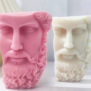Large Zeus Head Silicone Mold Sky and Thunder God Candle Chocolate ...