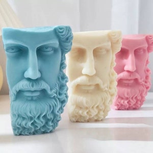 Large Zeus Head Silicone Mold Sky and Thunder God Candle Chocolate ...