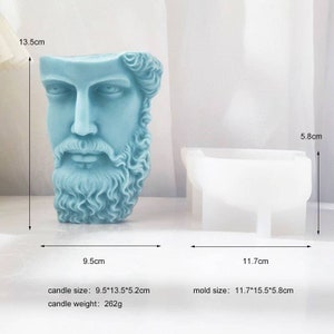Large Zeus Head Silicone Mold Sky and Thunder God Candle Chocolate ...