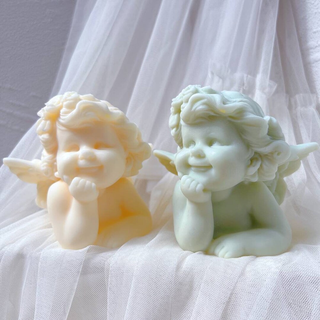 Child Angel With Wings Silicone Mold for Candles Concrete Angels ...