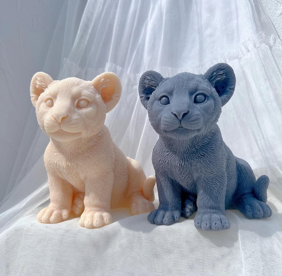 Cute Sitting Realistic Baby Lion Puppy Simba Large Food-grade Silicone ...