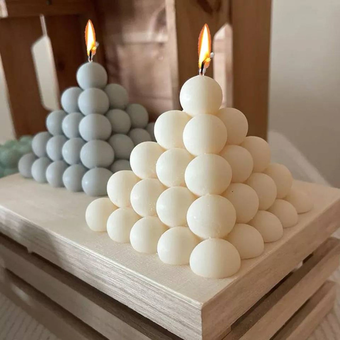 Pyramid Shaped Cone Aesthetic Abstract Silicone Mold Big Bubbly Candle ...