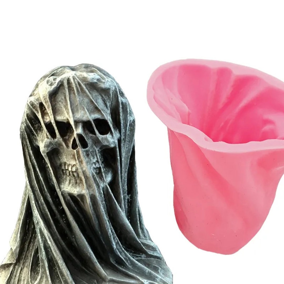 Big Human Skull Veiled Veil Food-grade Silicone Mold Halloween ...
