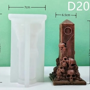 Big Obelisk Pillar Human Skull Skeleton Food-grade Silicone Mold ...