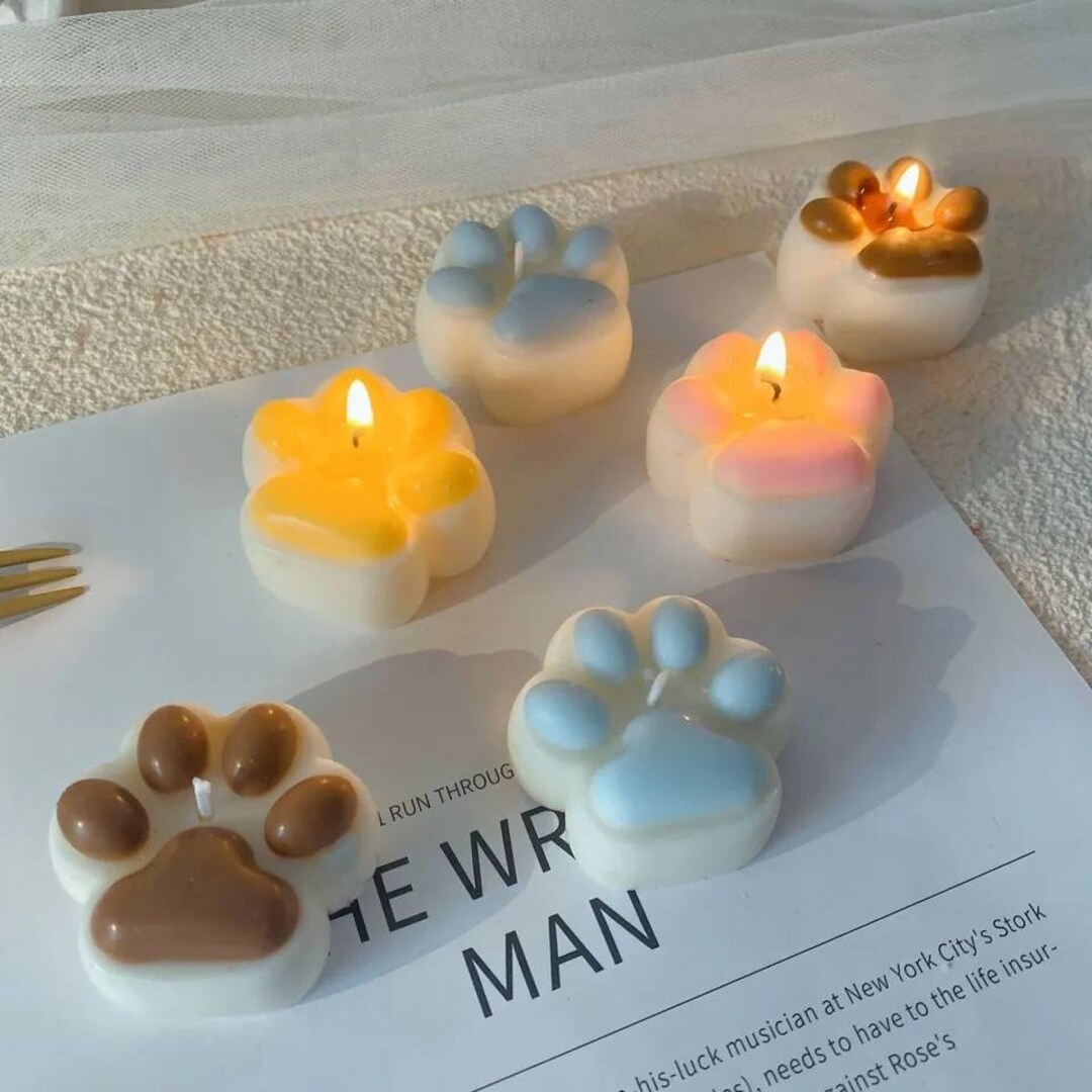 Cute Mini Dog Paw Paws Molds 3D Puppy Big Silicone Mold Candle ...