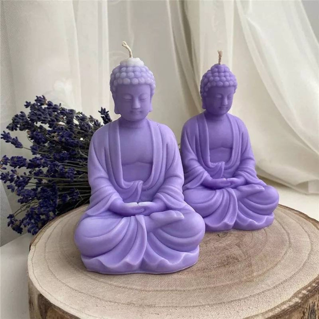 Buddha Candle Mold 3D Silicone Resin Clay Chocolate Cake Form Big Mould ...