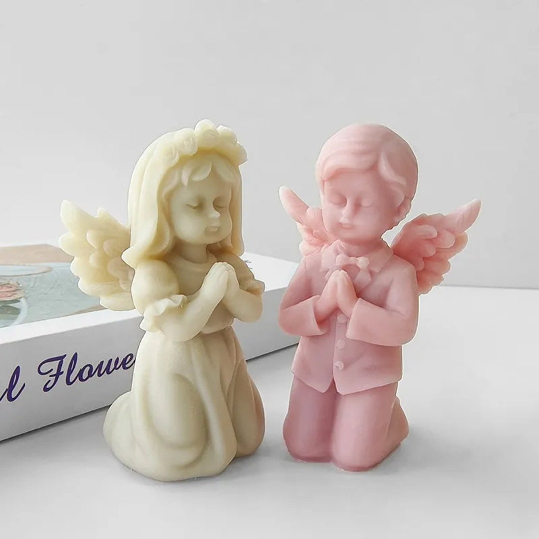 Child Angel With Wings Food-grade Silicone Mold Candle Molds Candles ...