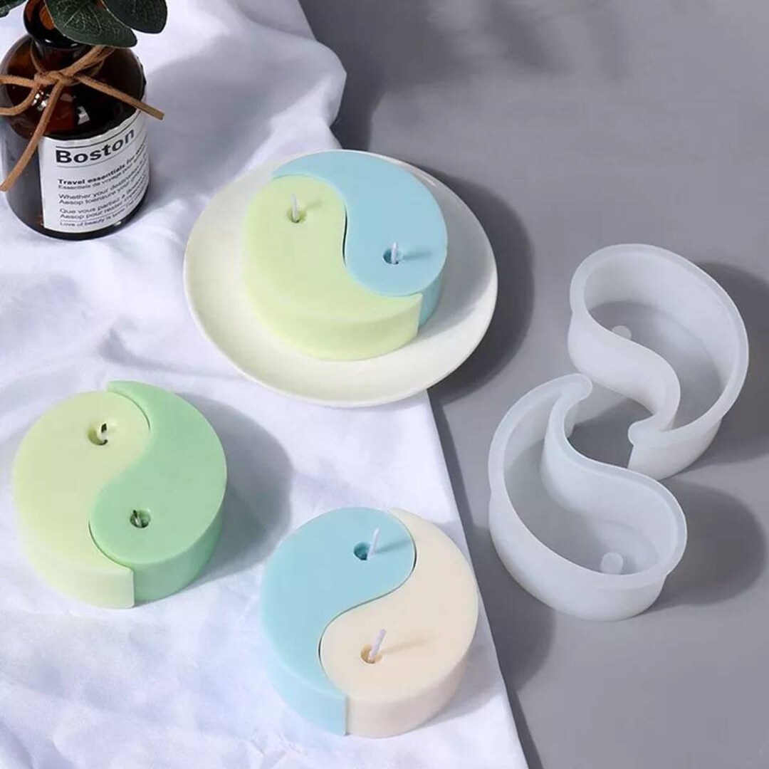 3D Yin Yang Silicone Mold Hippie Decoration Candle Making Chocolate ...