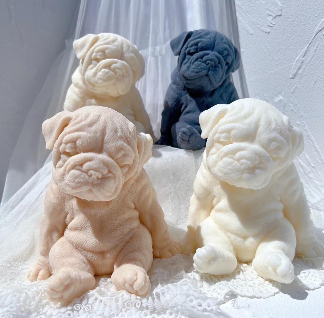 Cute Sitting Realistic Olde English Bulldog Dog Puppy Large Food-grade ...