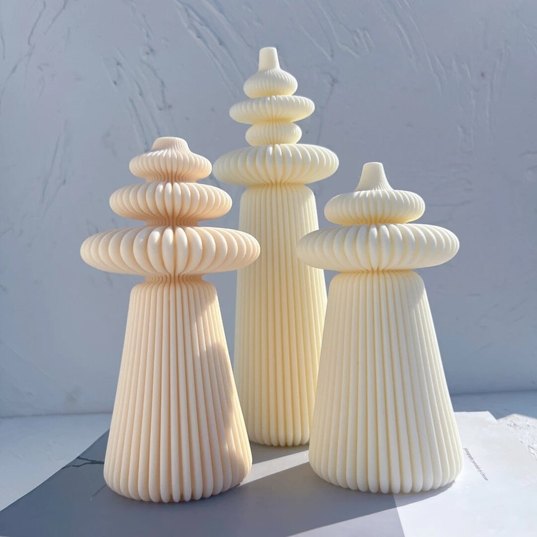 Aesthetic Cone Pillar Shaped Abstract 3D Food-grade Silicone Mold ...