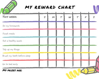 Kids Reward Chart Points Reward System Reward Chart for - Etsy