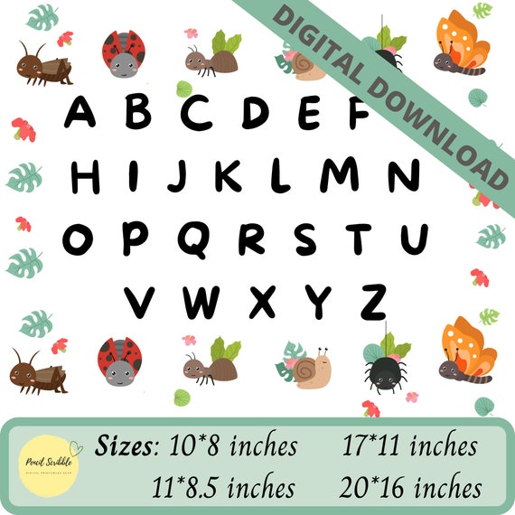 Alphabet Chart ABC Chart Capital Letters Chart Alphabet | Etsy UK