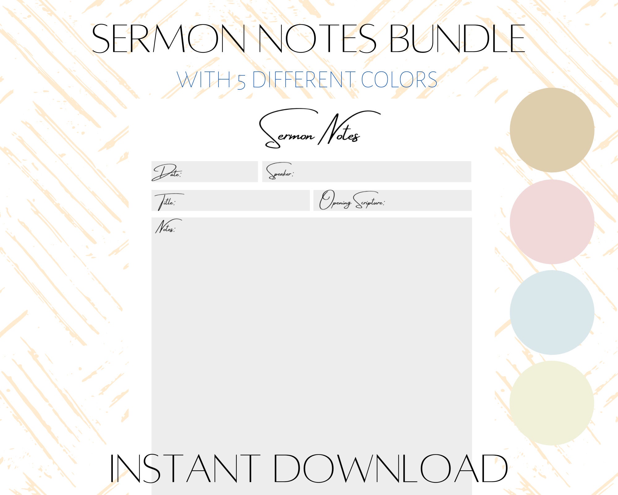 Sermon Notes Bundle Digital Printable | Etsy