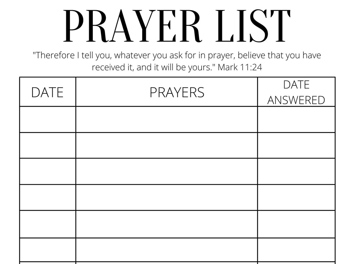 What Does A Prayer List Look Like At Evelyn Mary Blog
