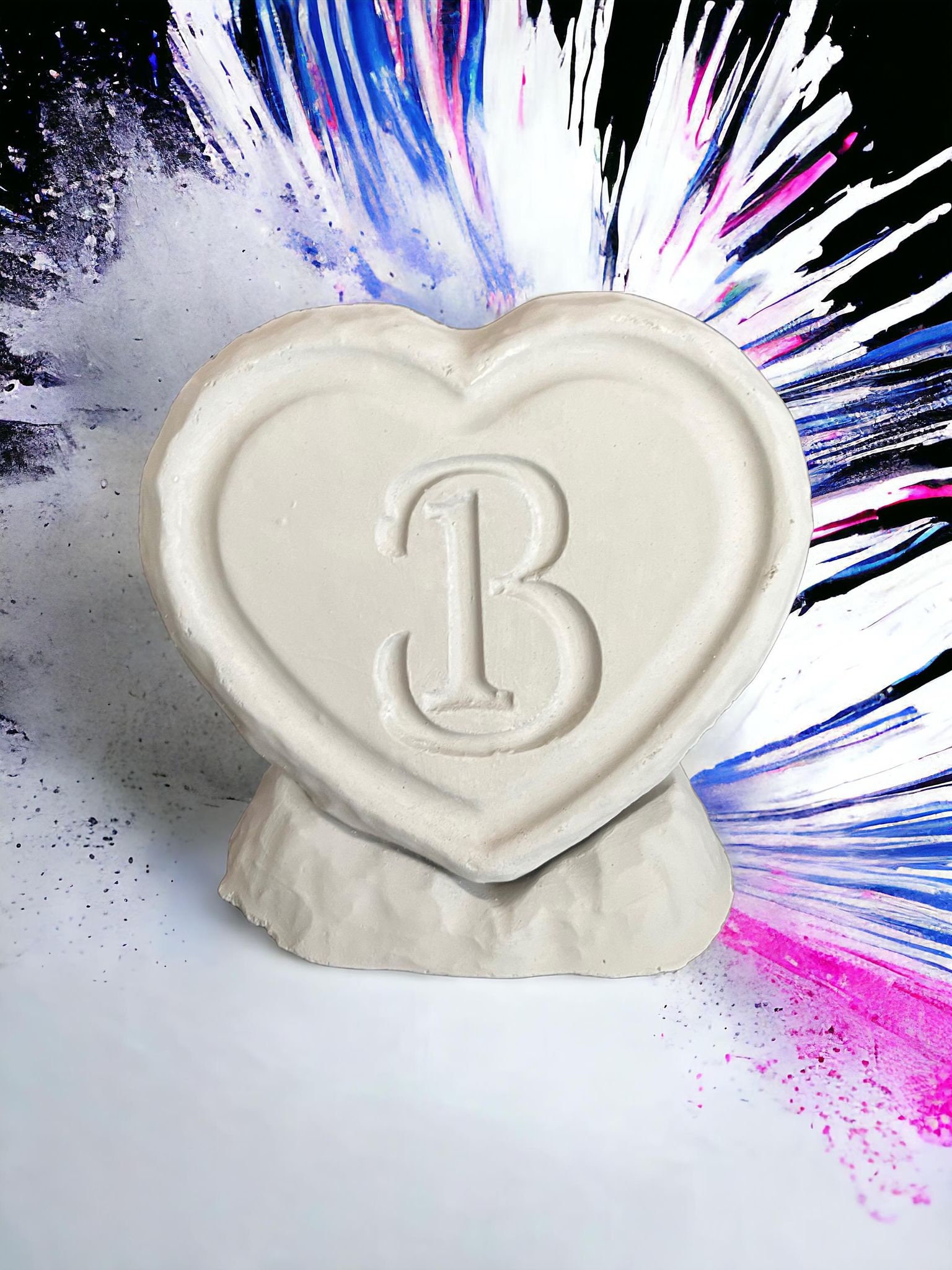 Letra Símbolo B Alfabeto Grabado Corazón Piedra Resistente a la ...