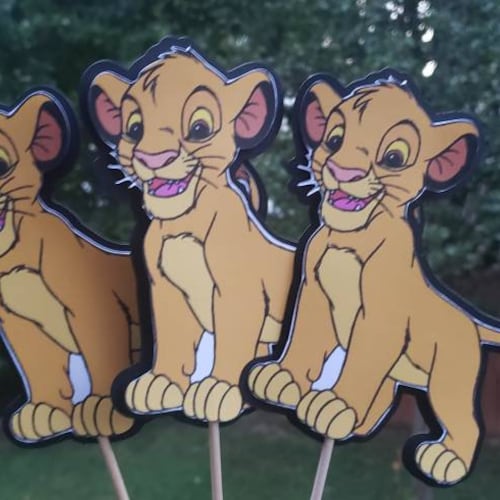 3 Simba Lion King Party Decoration Centerpieces Cake Topper - Etsy