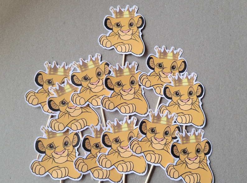 Simba With Crown, Lion King Cupcake Toppers, Party Decoration - Etsy