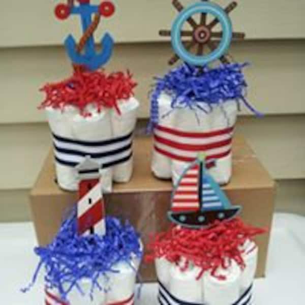 Diaper Cake Nautical Baby Shower - Etsy