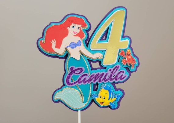 Ariel Mermaid Personalized 3D Cake Topper Under the Sea Party - Etsy