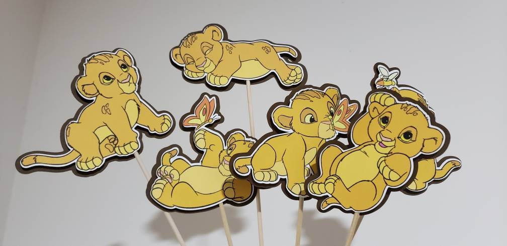 6 Baby Simba, Lion King Party Decoration, Centerpieces, Diaper Cake ...