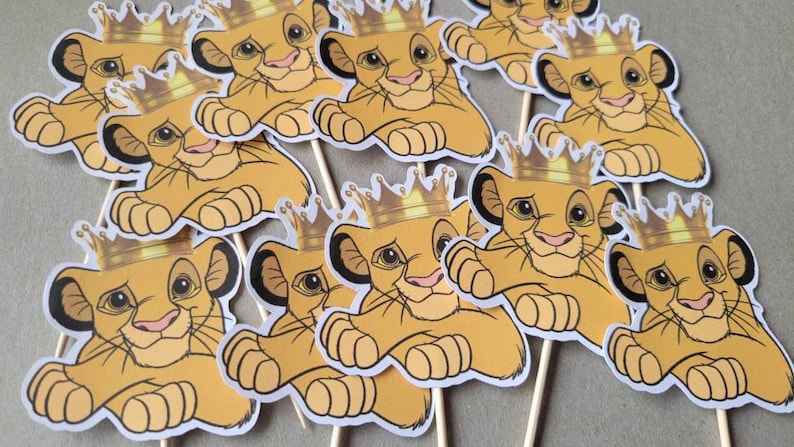 Simba With Crown, Lion King Cupcake Toppers, Party Decoration - Etsy