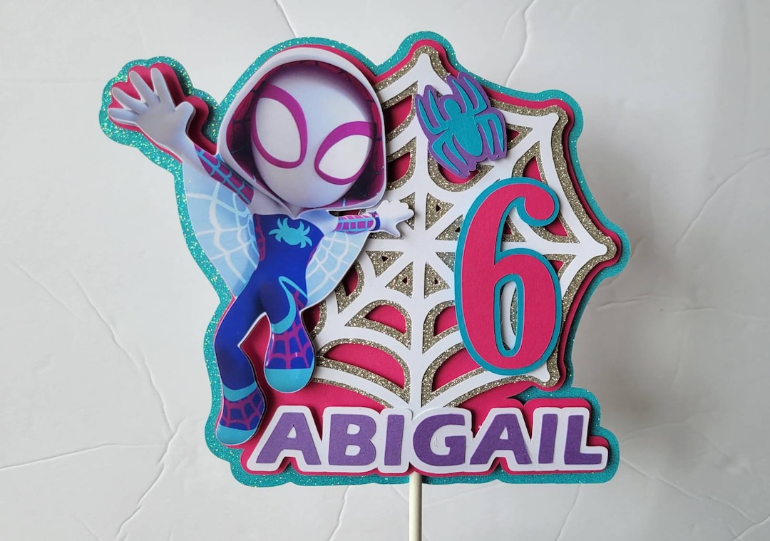Spider Gwen Superhero Personalized Cake Topper, Party Decoration ...