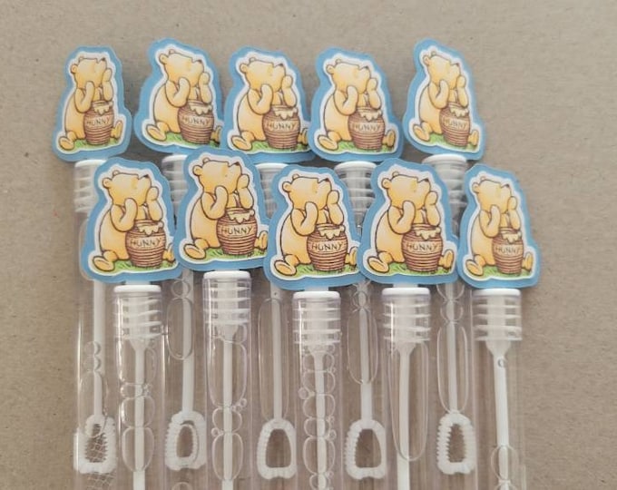 10 Classic Winnie the Pooh Bubble Wands, Party Favors, Baby Shower ...