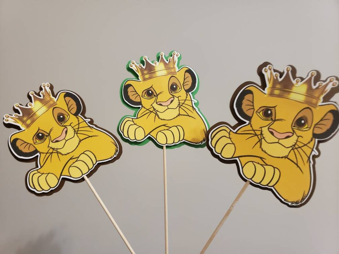 3 Simba, Lion King Party Decoration, Centerpieces, Cake Topper - Etsy