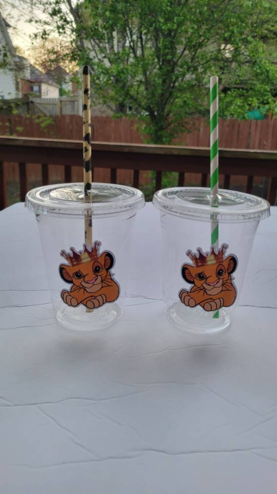Simba, Lion King, Jungle Clear Cups With Lid and Straw, Party Favors - Etsy