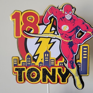 Flash, Superhero, Personalized 3D Cake Topper, Party Decoration ...