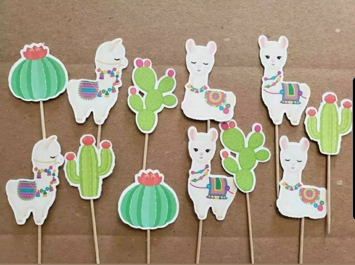 Llama Cupcake Toppers, Party Decoration - Etsy
