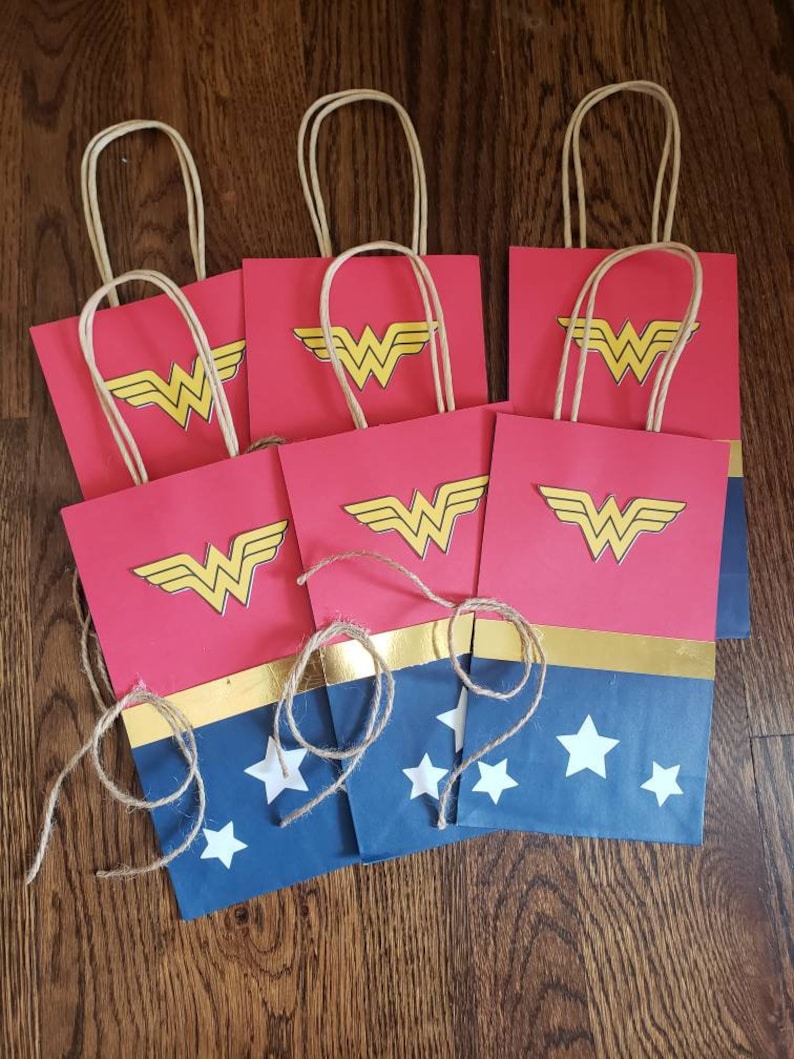 ONE Wonder Woman Superhero Birthday Party Favor Bag | Etsy