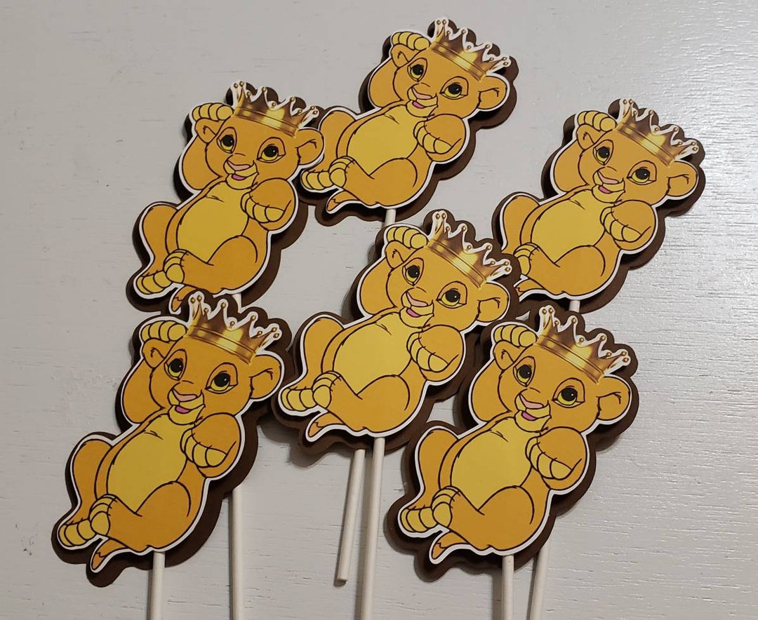 6 Baby Simba, Lion King Party Decoration, Centerpieces, Diaper Cake ...