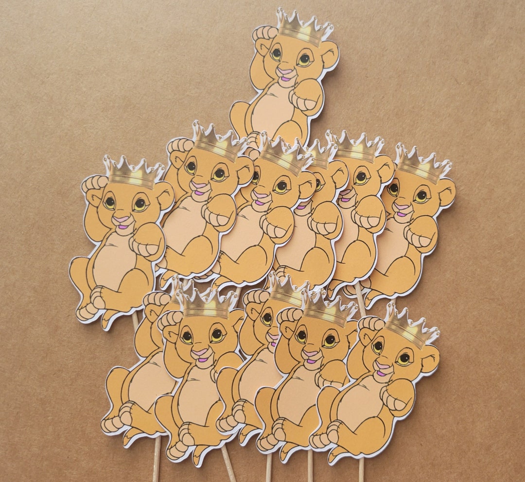 Baby Simba With Crown, Lion King Cupcake Toppers, Baby Shower Party ...