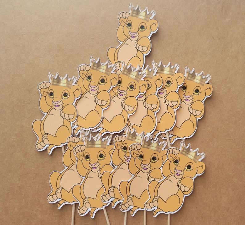 Baby Simba With Crown, Lion King Cupcake Toppers, Baby Shower Party ...