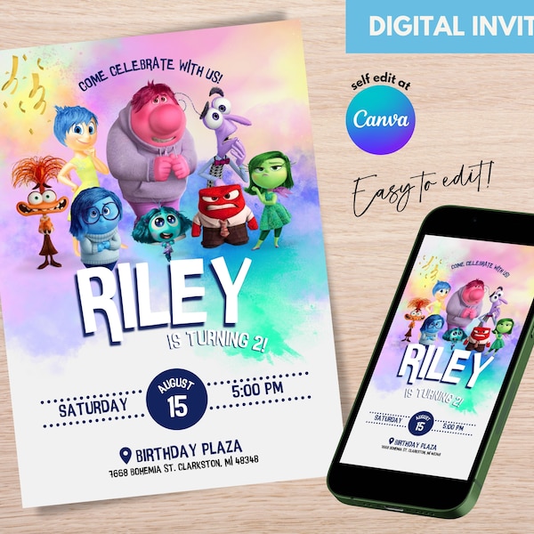 Inside Out Invite - Etsy