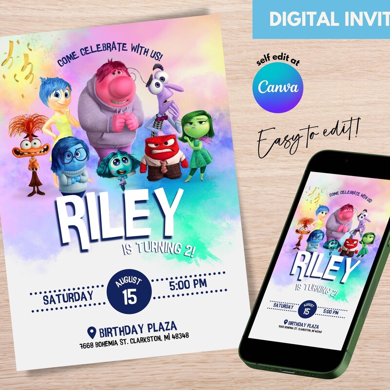 Inside Out Invite - Etsy
