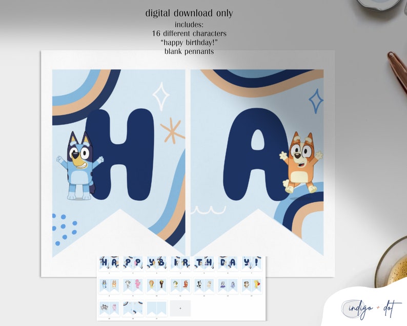 Bluey Bingo Birthday Thank You Card Modern Party Digital - Etsy Australia