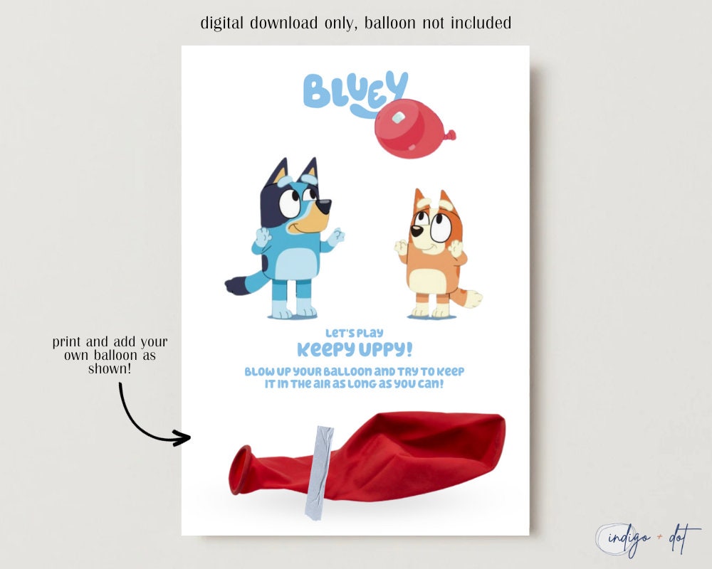 Bluey Bingo Birthday Keepy Uppy INSTANT DOWNLOAD - Etsy