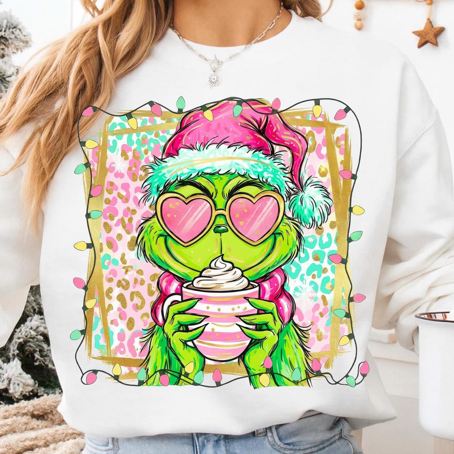 Christmas Preppy Glitter Grinch Png Sublimation Digital Design Download ...