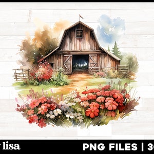 Farm Barns Clipart PNG Sublimation Bundle | Old Country Farmhouse ...
