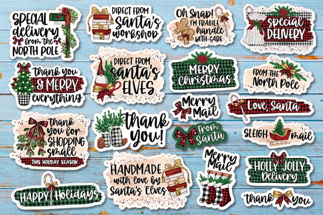 Christmas Business Stickers Bundle Png, Christmas Stickers Png ...