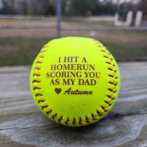 Custom Father's Day Softball Personalized Gift for Grandpa or Dad ...