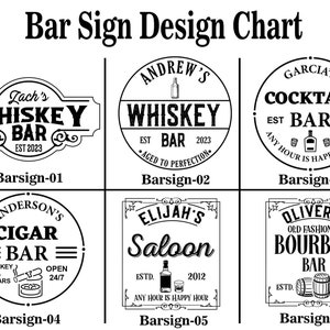 Custom Bar Sign Whiskey Glasses Personalized Whiskey Bar Sign Decor for ...