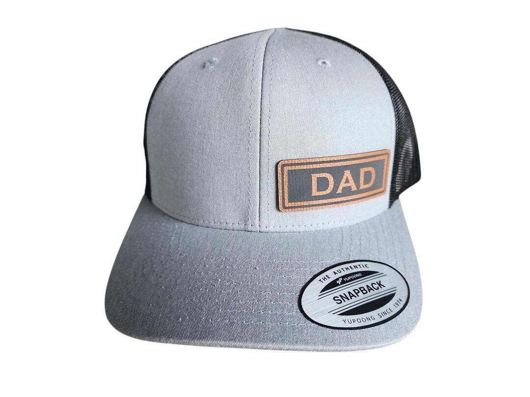 Personalized Dad Hat, Laser Engraved Leather Patch Snapback - Etsy