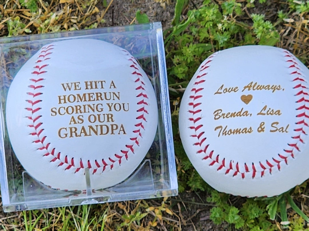 Custom Grandpa Fathers Day Baseball Gift Personalized Baseball for ...