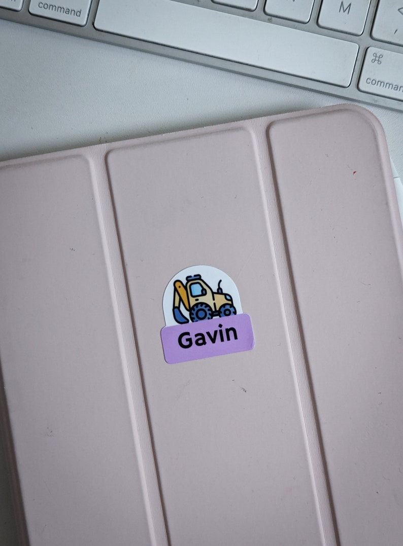 Children's Name Label Sticker Sheet, Adorable Kawaii Style, Waterproof ...