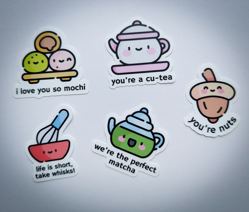 Adorable Kawaii Stickers, Whimsical, Pun-ny and Sweet Food Decals for ...