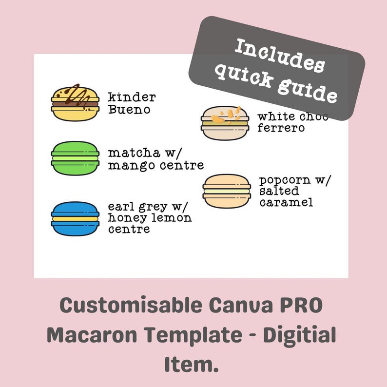 Canva PRO | Customizable Macaron Template for Canva PRO | Printable ...
