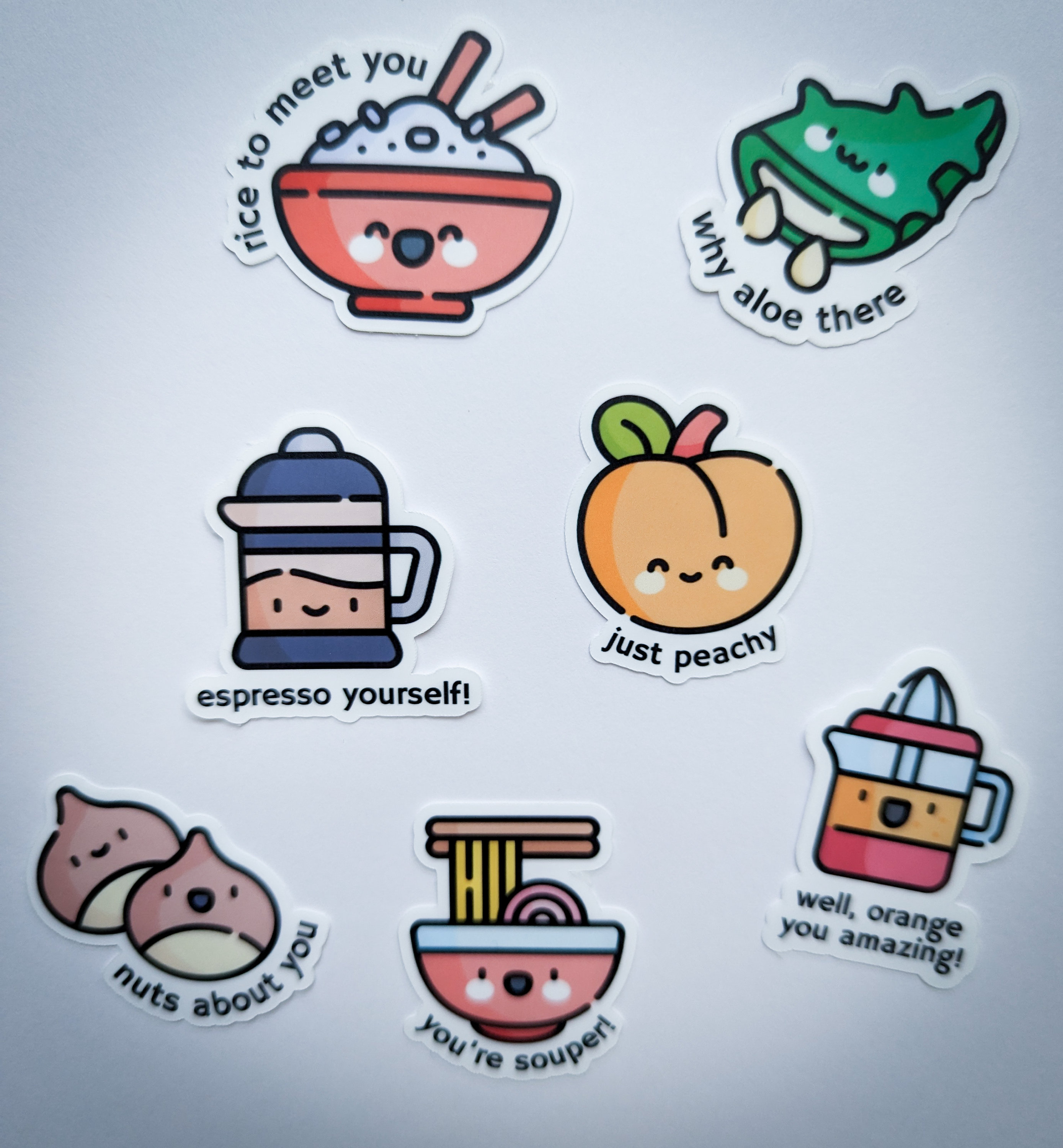 Adorable Kawaii Stickers, Whimsical, Pun-ny and Sweet Food Decals for ...